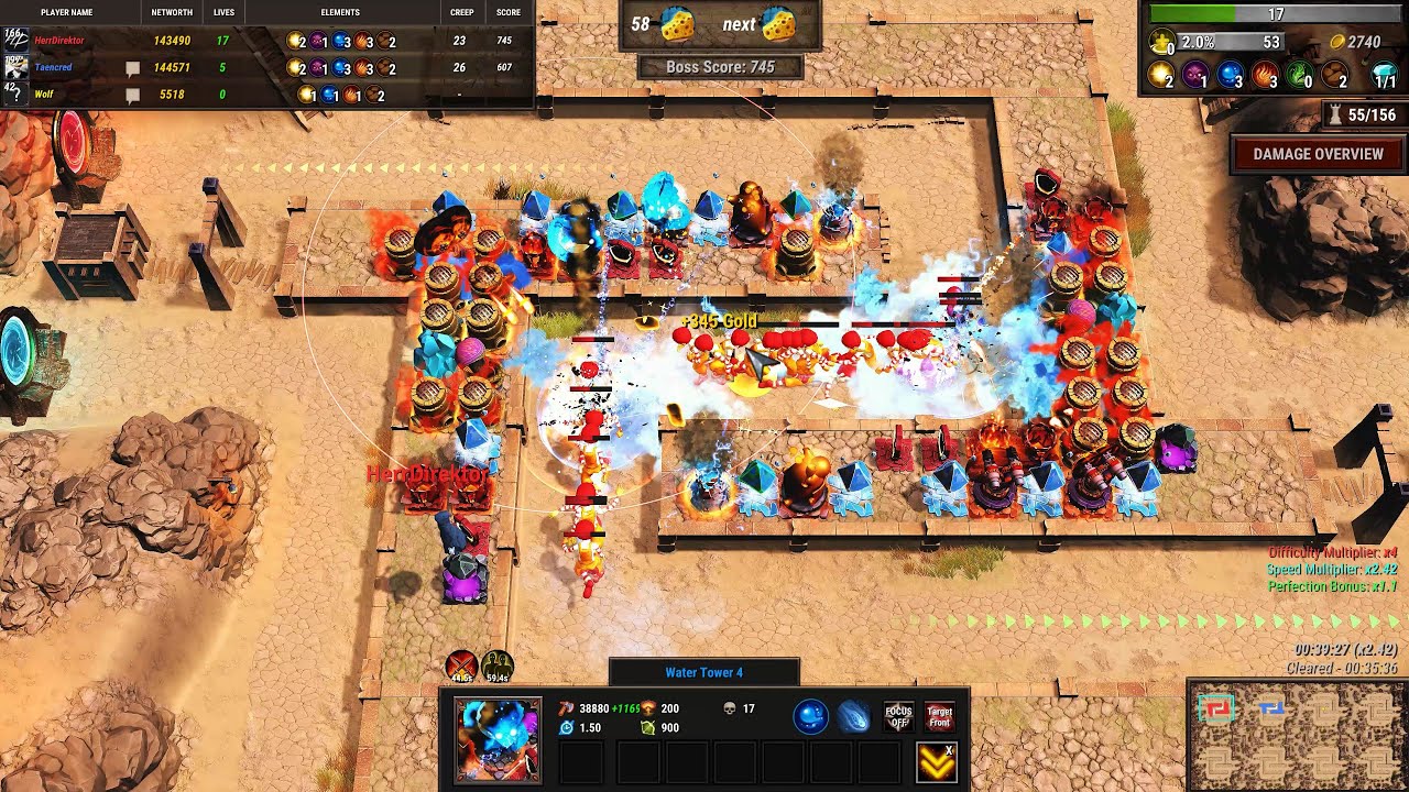 Playing against a Pro | Element Tower Defense 2 | 4K Ultra Gameplay #2 ...