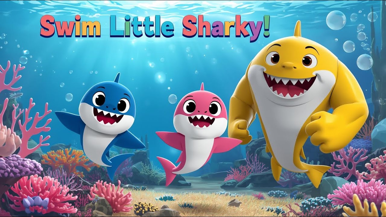 Swim Little Sharky – Fun Kids Song & Dance | Baby Shark Style Rhyme of ...