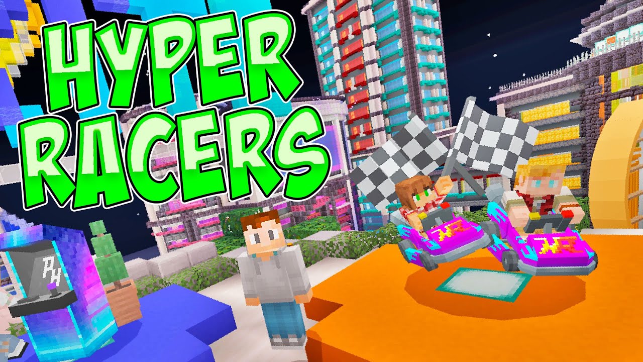 🚗 Las mejores CARRERAS en Minecraft BEDROCK 🚦 Minijuego Hyper racers ...