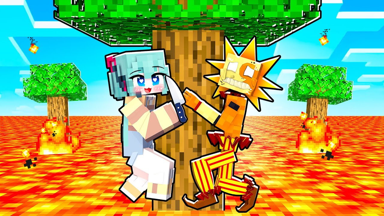 LOCKED on LAVA RISING with CRAZY FAN GIRL in Minecraft - YouTube