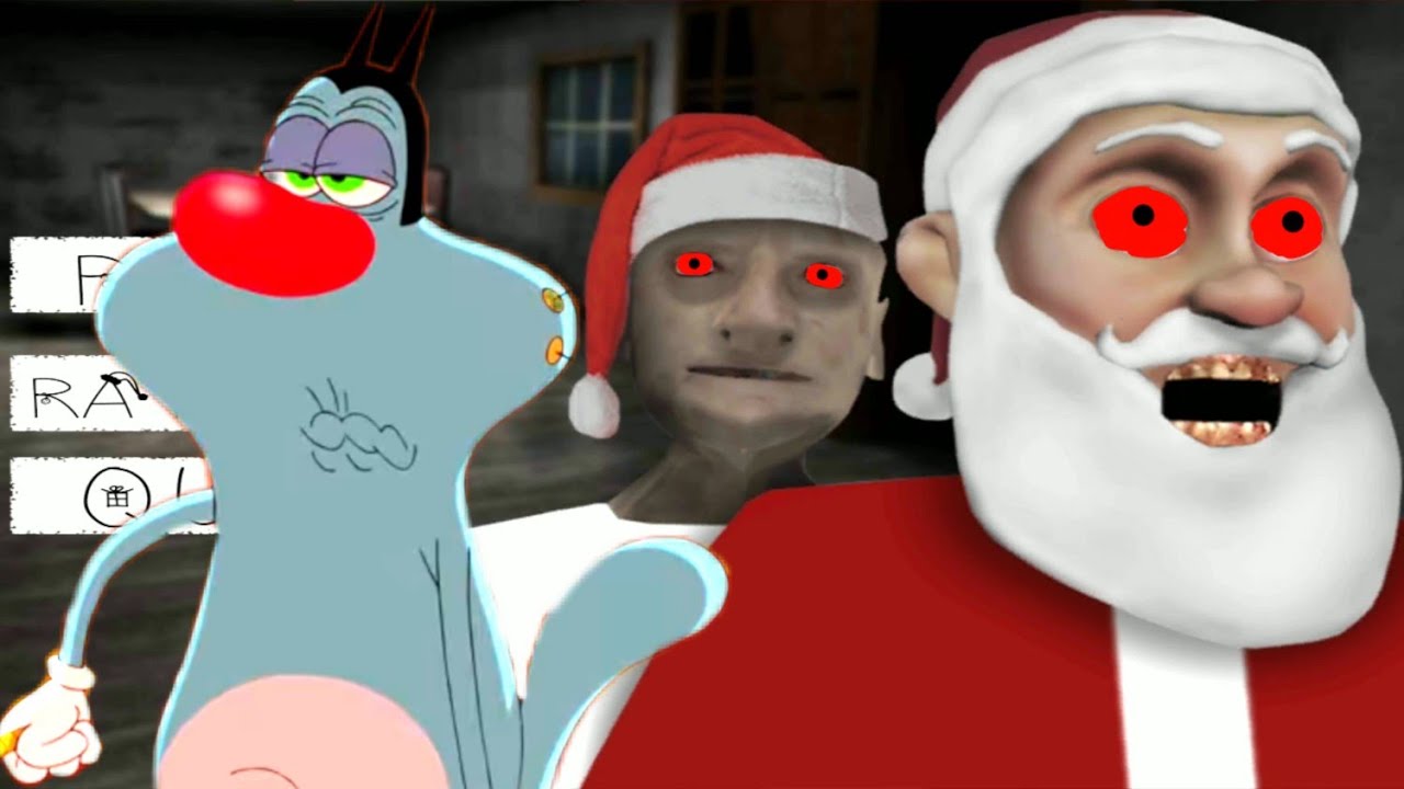 Santa Granny Gameplay with Oggy and the cockroaches - buri granny - YouTube