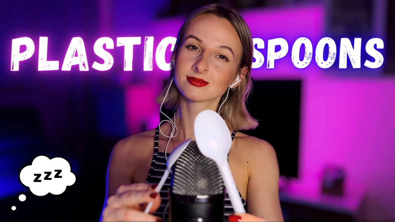 4K ASMR | Plastic Spoons On Mic (Brain Massage) - YouTube