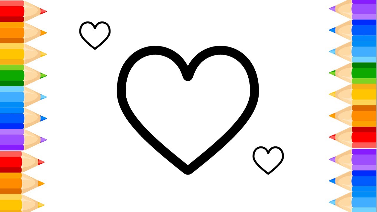 Kids Cute heart drawing | Easy love drawing and colouring for Toddlers ...