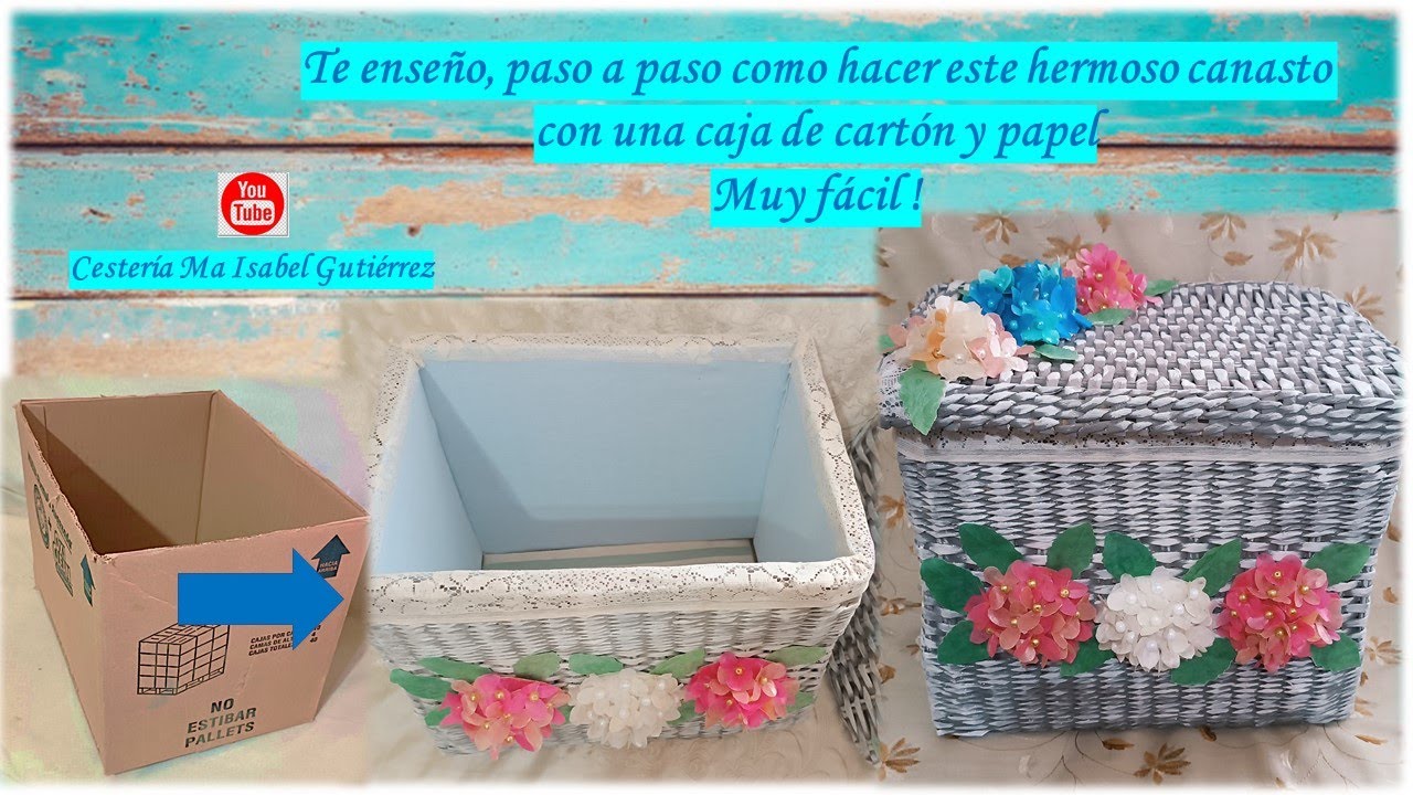 Paso a paso como hacer este bello canasto con una caja de cartón Basket ...