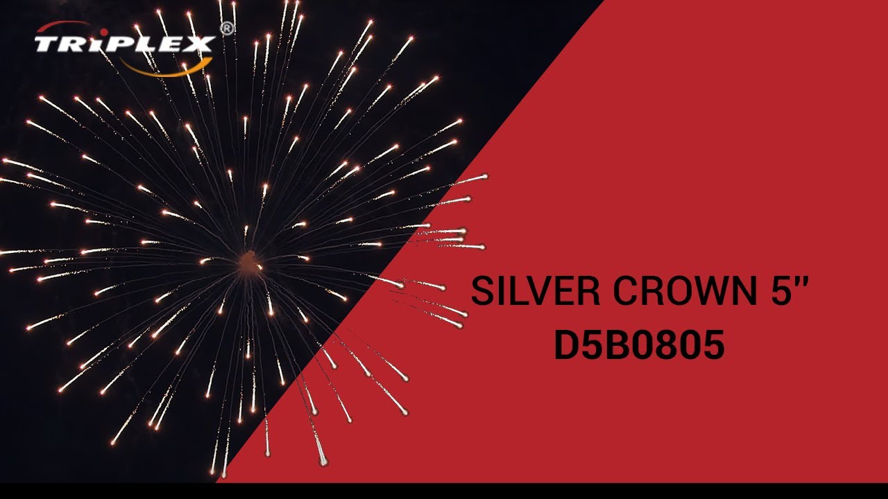 FAJERWERKI D5B0805 SILVER CROWN 5'' TRIPLEX FIREWORKS - YouTube
