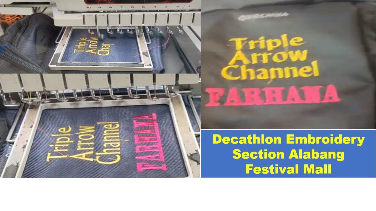 Decathlon Embroidery Section Alabang Festival Mall - YouTube