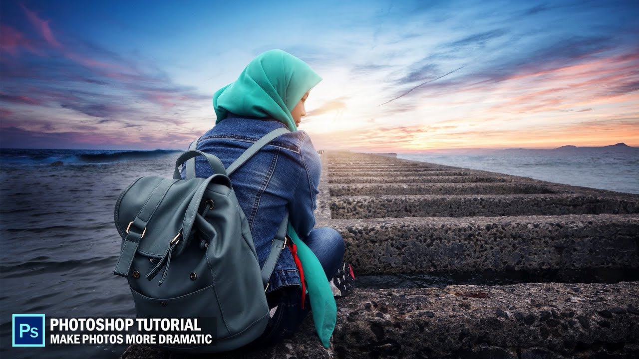 photoshop tutorial -change a dramatic sky - YouTube