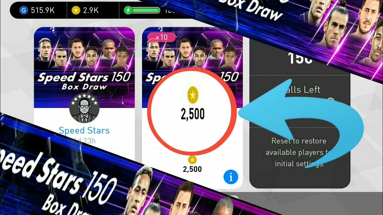 SPEED STARS Pack Opening 2,500 coin _ PES 2018 Mobile - YouTube
