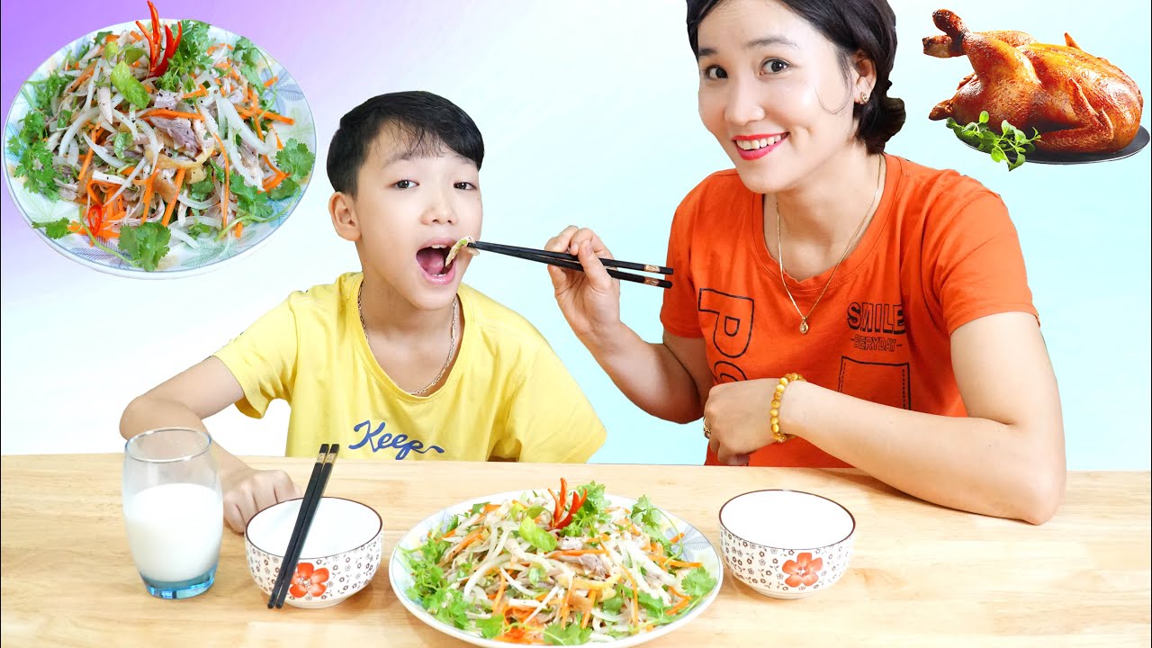 REAL MUKBANG :) Onion Chicken Salad | Eating Show Mukbang - YouTube