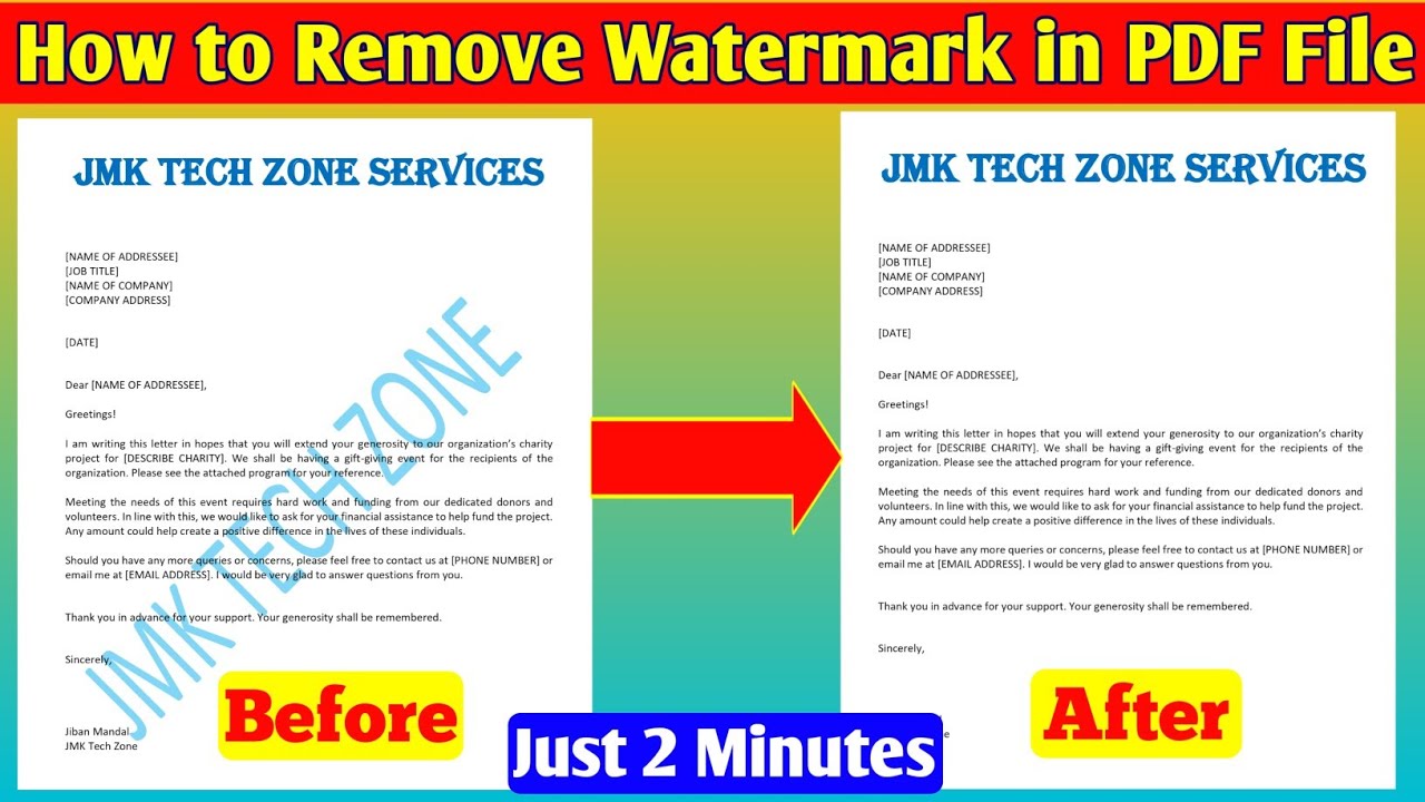 How to Remove Watermark in PDF File - Simple and Easy Tutorial - YouTube