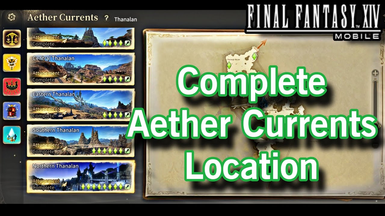 Unlock all Aether Currents - Final Fantasy 14 Mobile Global - YouTube
