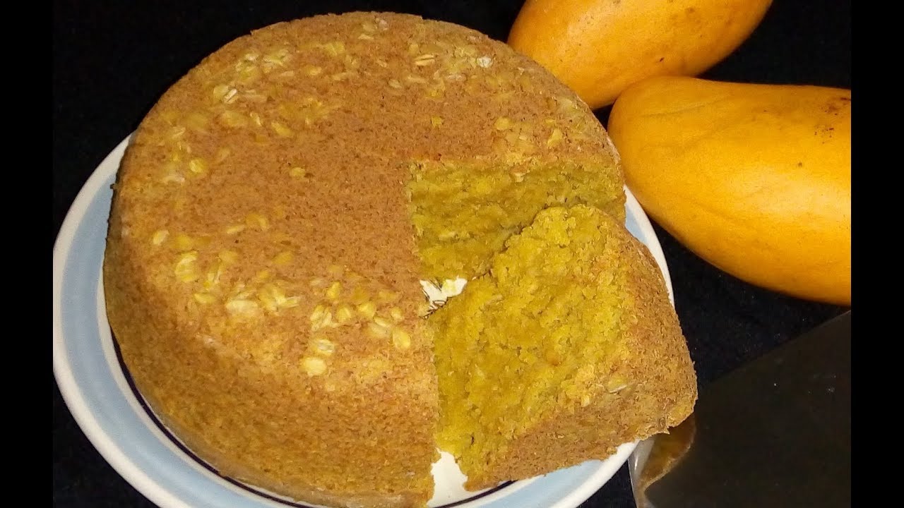PASTEL/PAN DE MANGO 💯% AVENA SIN HUEVO NI HORNO - YouTube
