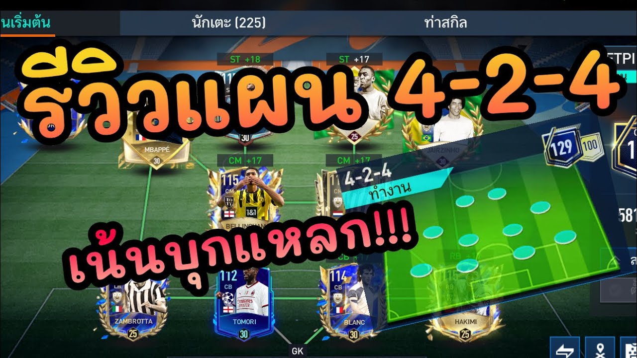 FIFA MOBILE⚽️รีวิวแนะนำแผน4-2-4 เน้นเกมบุกทุกรูปแบบสำหรับสายบุกไม่เน้น ...