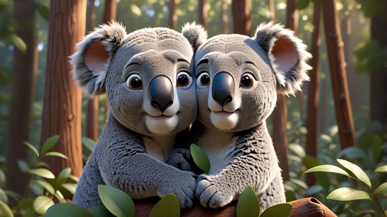 Two Shy Koalas Hug and Snore | Cute Koalas Nursery Rhyme | Kids Songs ...