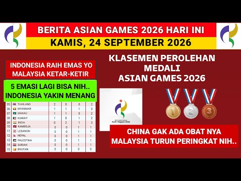 TAMBAH 5 EMAS LAGI YO - Klasemen Perolehan medali Asian Games 2026 Terbaru hari ini-medali Indonesia