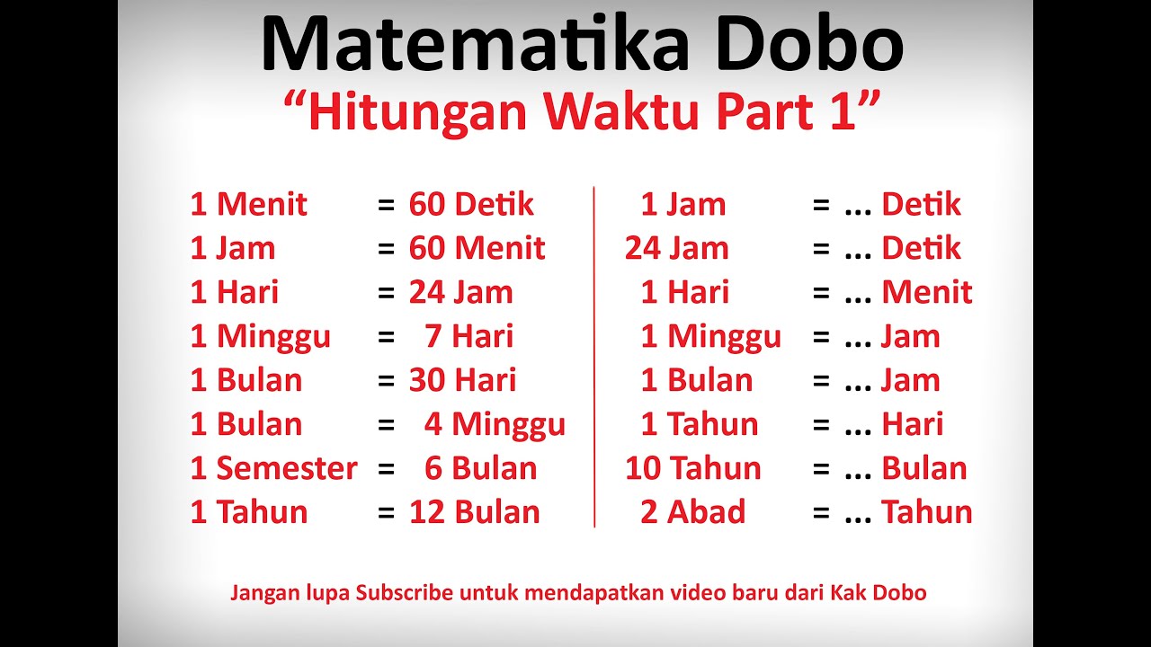 Hitungan Waktu Part 1 - YouTube