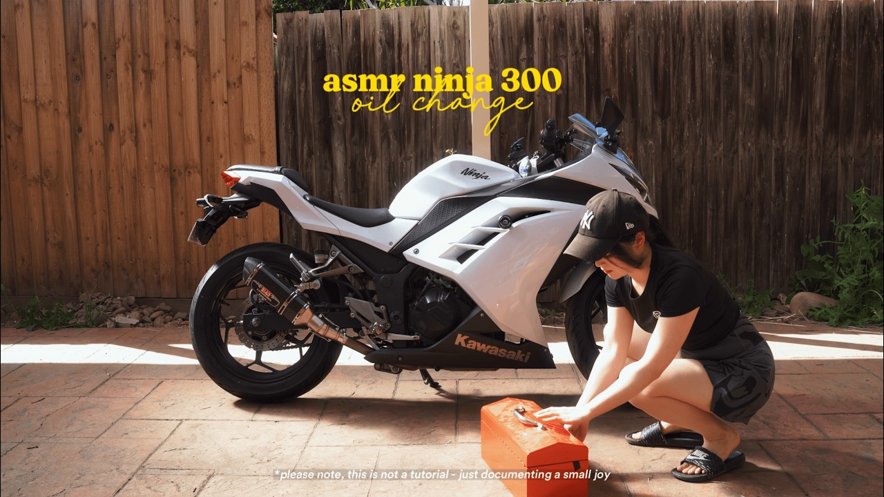 ASMR Oil Change for a 2013 Ninja 300 - YouTube