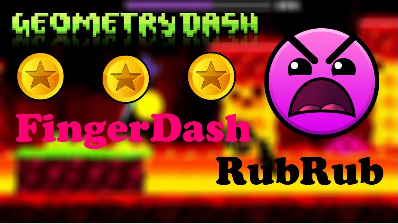 Geometry Dash - Fingerdash by RubRub (All 3 Coins) - YouTube