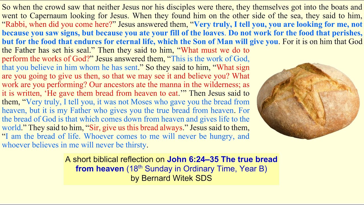 John 6:24–35 The true bread from heaven - YouTube