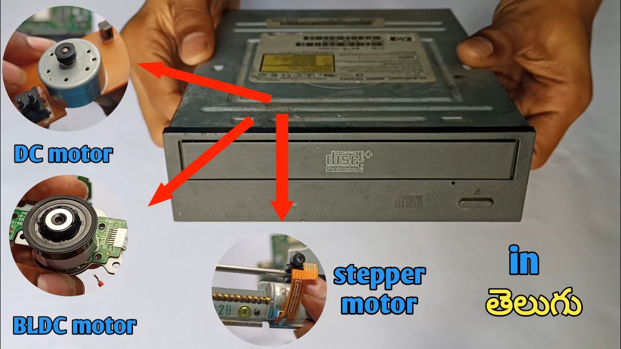 3 usefull things in CD ROM | dc motor, BLDC motor, stepper motor | in ...