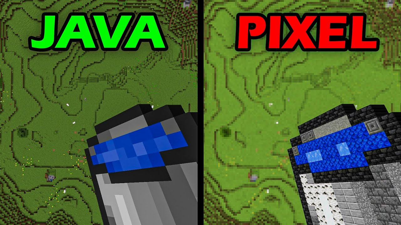 water bucket MLG as java vs pixels - YouTube