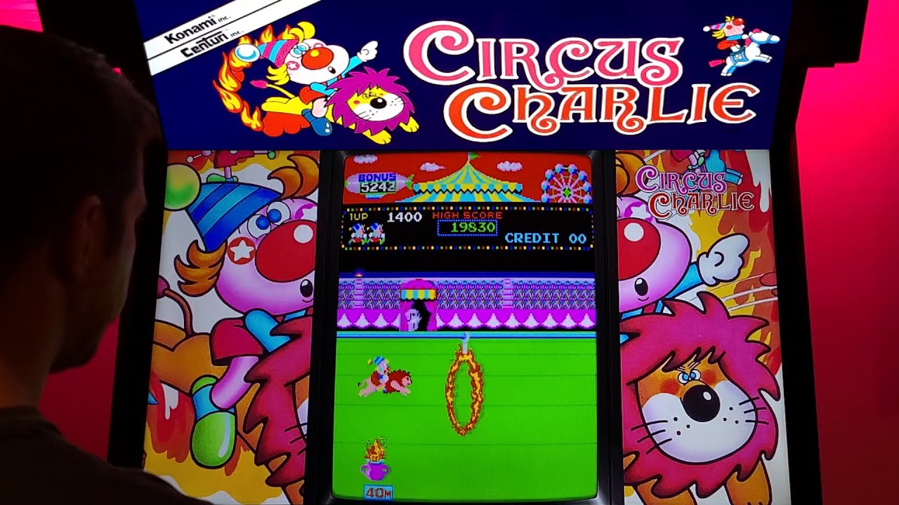Circus Charlie Arcade Cabinet MAME Gameplay w/ Hypermarquee - YouTube