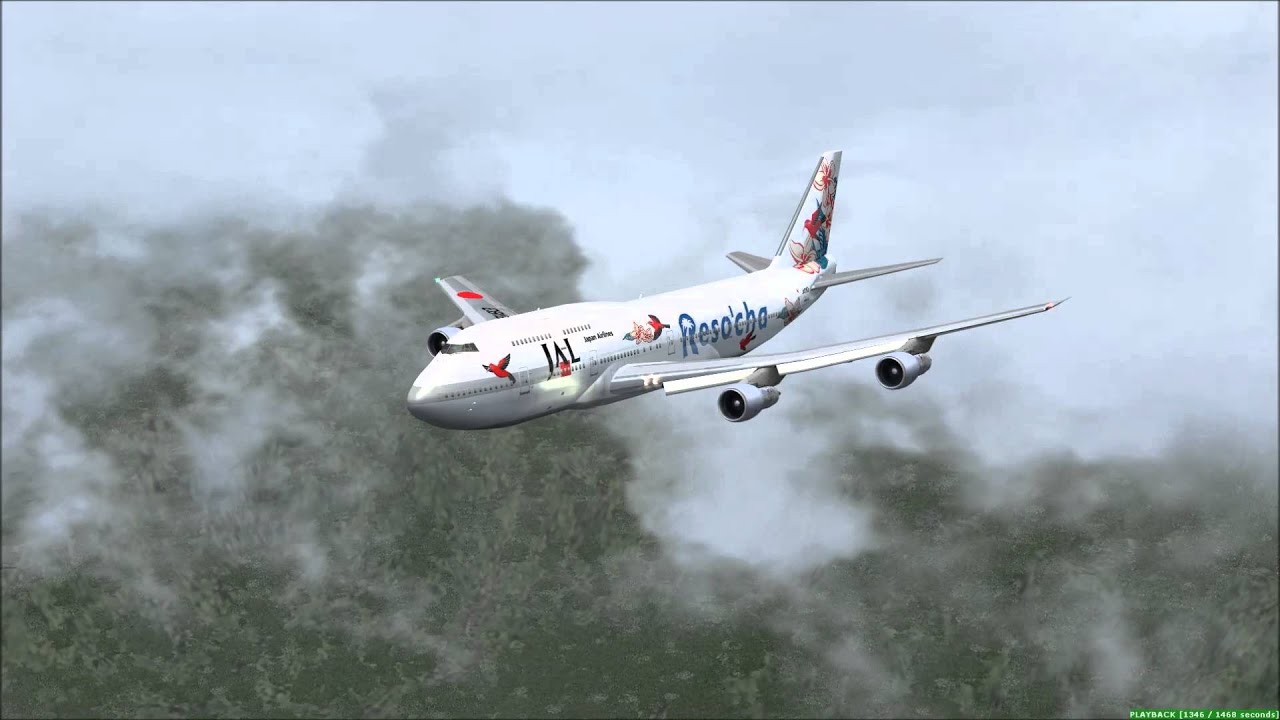 FSX Japan Airlines B747 300 Honolulu International PHNL to Seattle ...