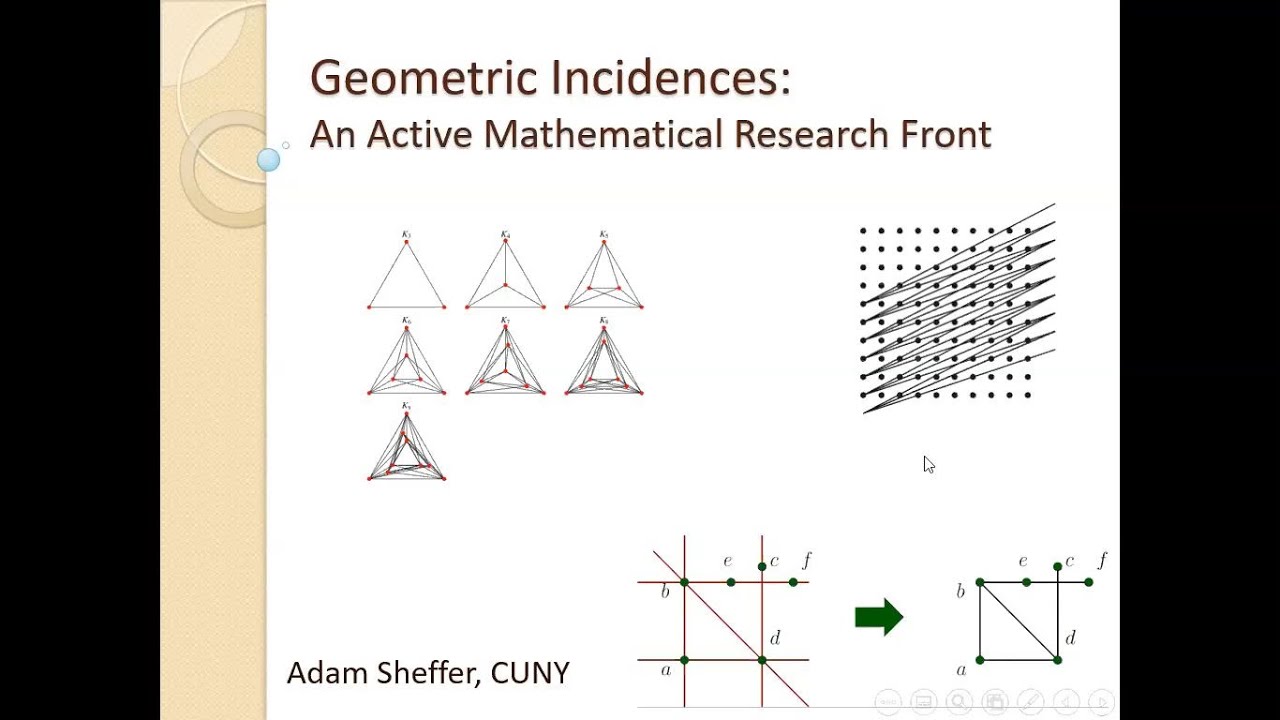 Adam Sheffer: Geometric Incidences - YouTube