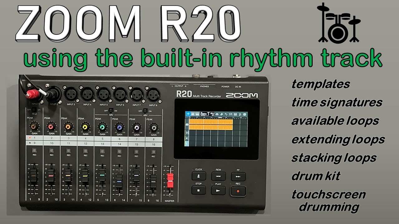ZOOM R20 how to use the rhythm track with available loops, time ...