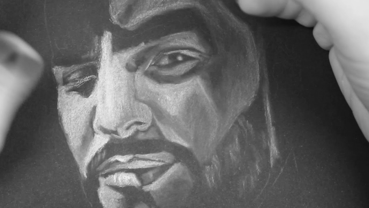 Maluma white drawing on black paper - YouTube