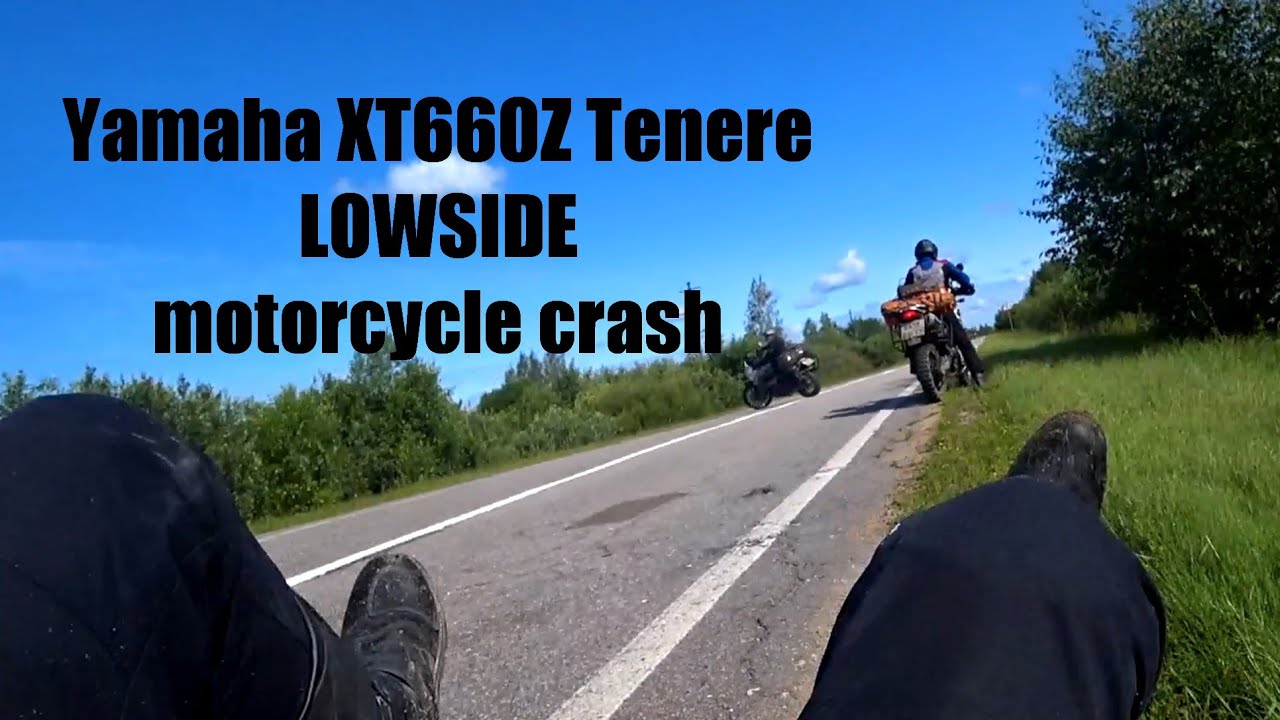 XT660Z lowside motorcycle crash - YouTube