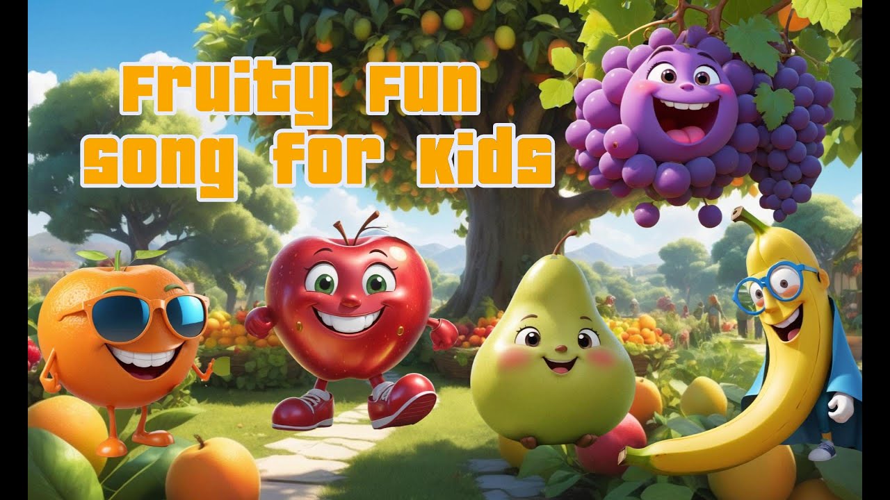Fruity Fun Song for Kids | Learn Colors with Apple, Banana, Pear, Grape ...