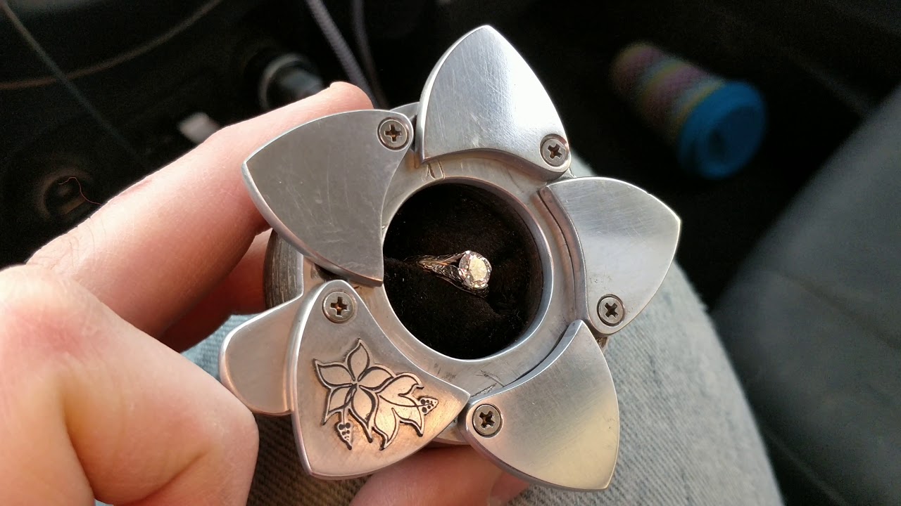 Hand Made Iris Mechanism Engagement Ring Box - YouTube