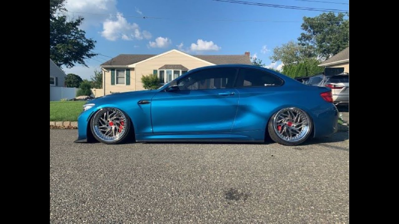 Bagged BMW M2 Gets A New Set Of Wheels And Tires #Stancybois - YouTube
