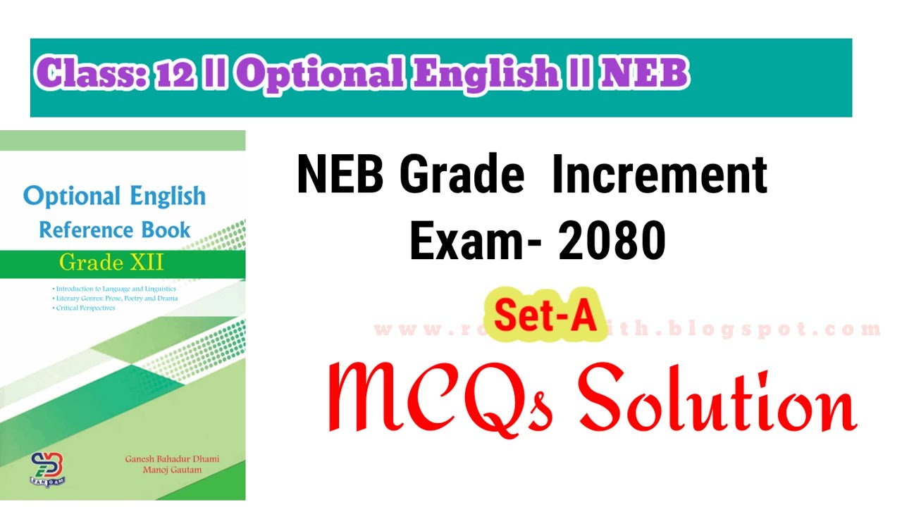 Class 12 Optional English || Grade Increment Exam 2080 Set-A || MCQs ...