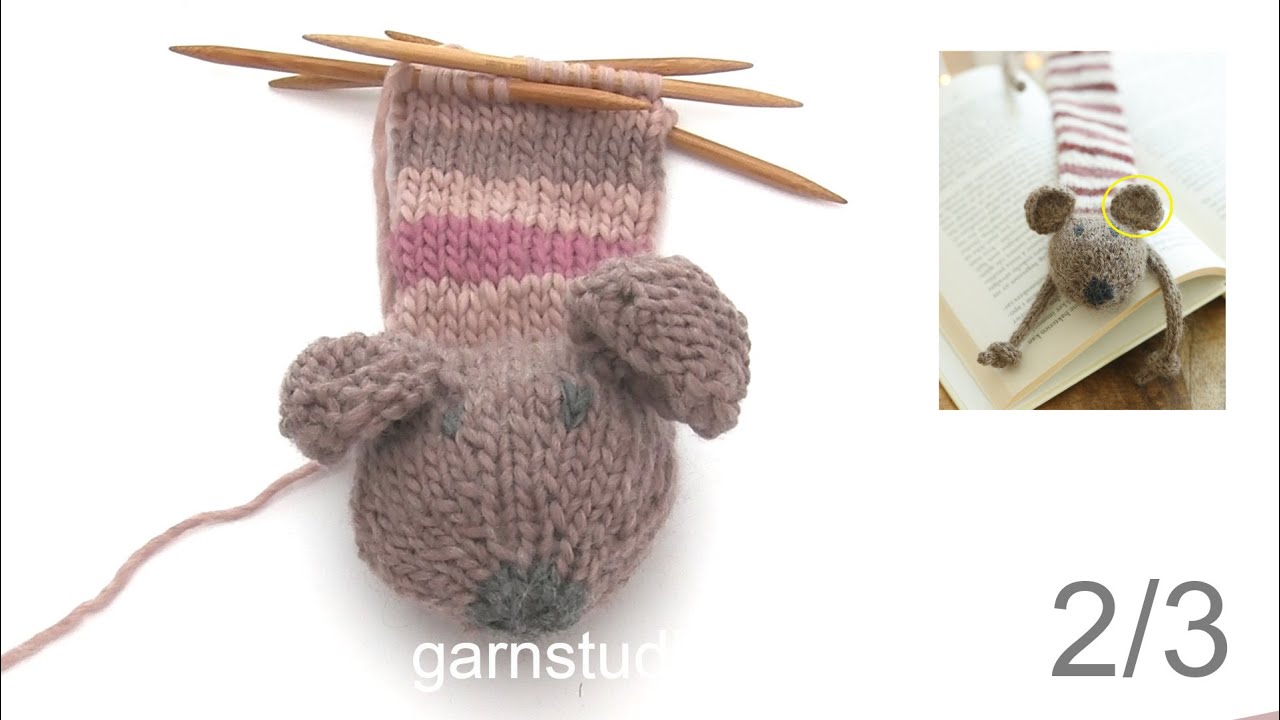 How to work the ear to the bookmark in DROPS Extra 0-1576 - YouTube