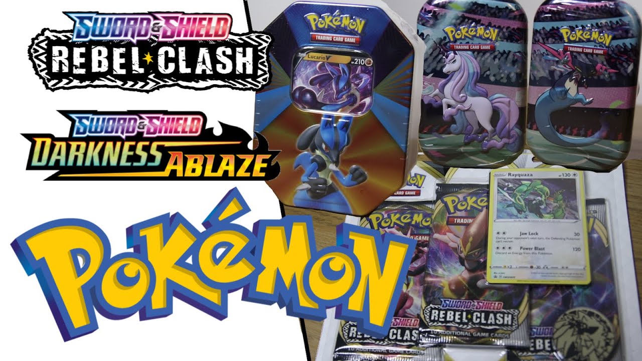 Lucario Tin, Galar Mini Tins & Rayquaza Blister || Opening Misc ...