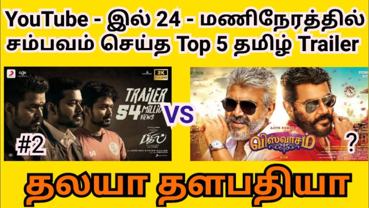 YouTube - ல் 24 மணி நேரத்தில் சம்பவம் செய்த ( TOP 5 ) தமிழ் trailers ...