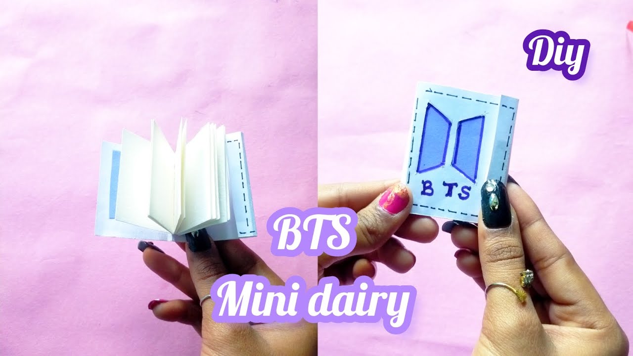 💜HOW TO MAKE (BTS ) MINI NOTE Book/DIY bts dairy/BTS craft/ how to make ...