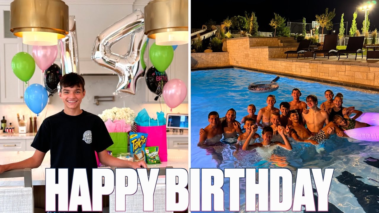 HAPPY BIRTHDAY KREW BINGHAM | WET AND WILD ALL NIGHT POOL PARTY - YouTube