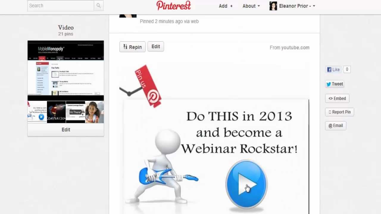 How to make a pretty video thumbnail to Pin in Pinterest - YouTube