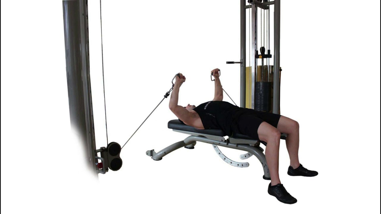Cable Flat Bench Chest Press - KNOW-HOW GET IN SHAPE - YouTube