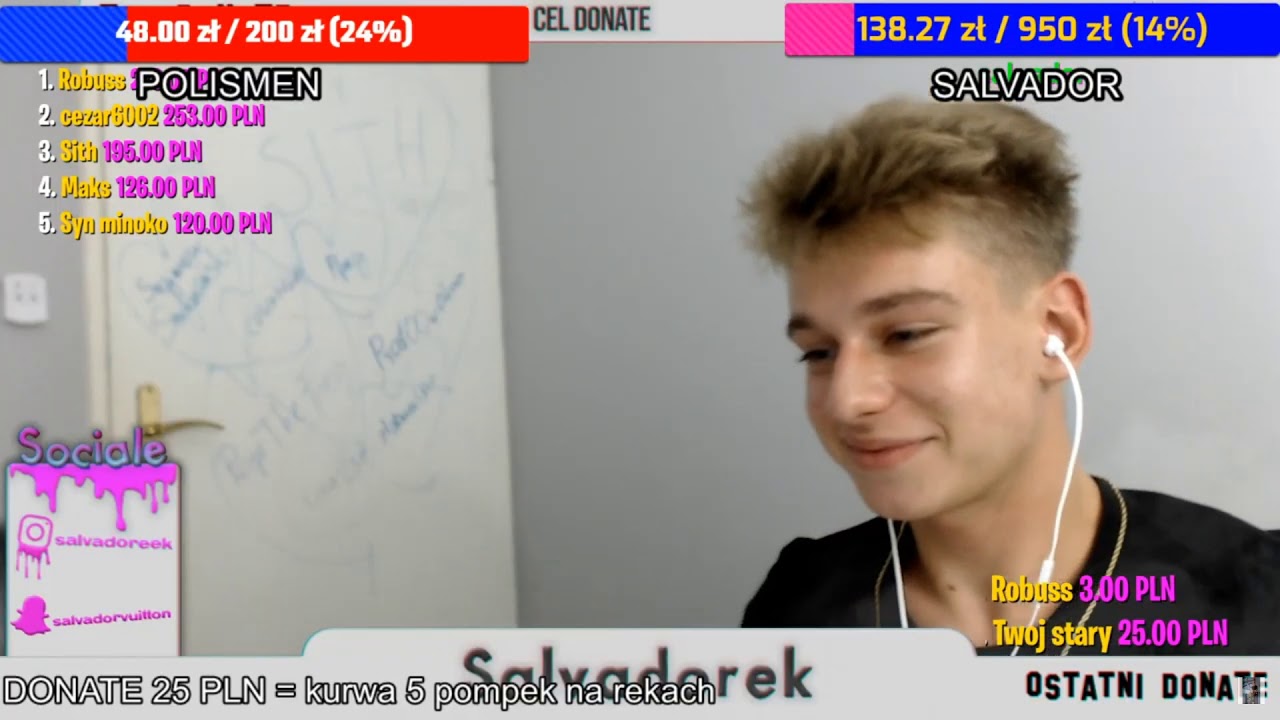 Salvador napierdala pompki a Polismen spiewa 420 Shot z live - YouTube