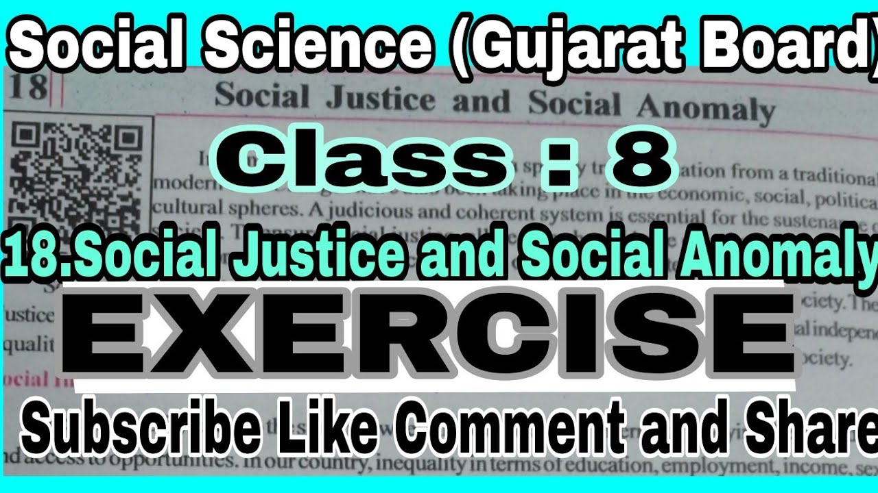 Std. 8th // Social justice and social anomaly exercise lesson 18 // # ...