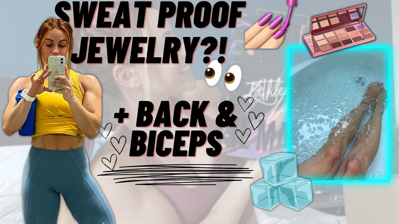 Testing out sweat proof jewelry 👀 back & biceps workout | unboxing ...
