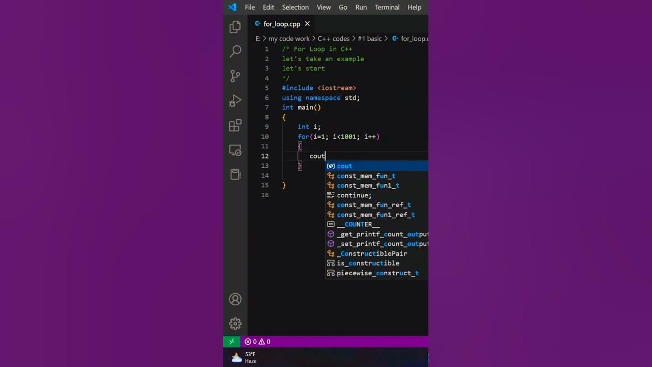 For Loop In C Programming Language Cpp Cppprogramming Code