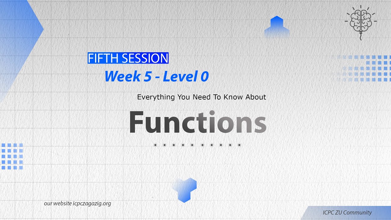 Week 5 - Level 0 - Functions - YouTube