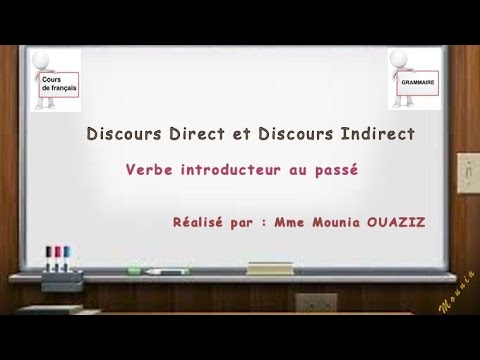 Discours direct et discours indirect quand le verbe introducteur est au ...