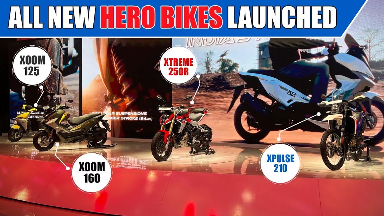 Hero Xoom 125, 160, Xpulse 210 & Xtreme 250R Launched! @MotorBeam - YouTube