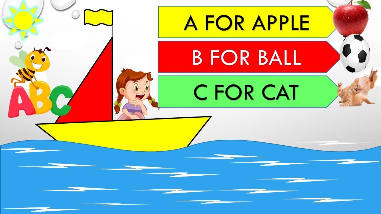 A for Apple/ ABC learning with spelling/Alphabet Learning/Row Row a ...